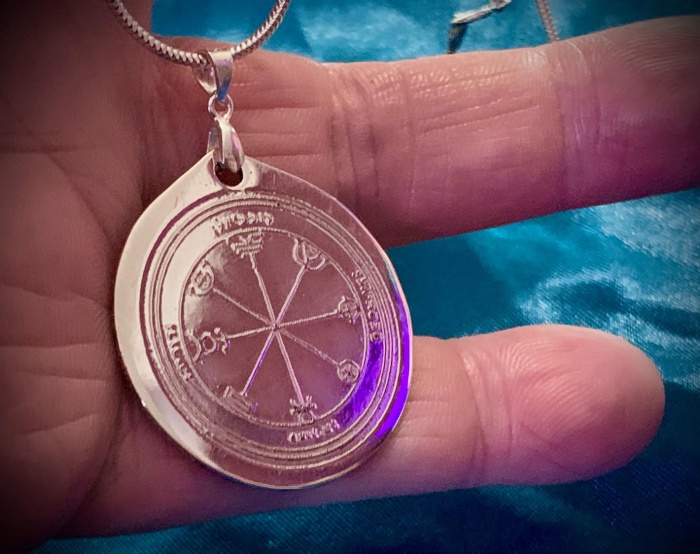 30mm Sterling Silver Double Sided Ultimate Occult Knowledge Pentacle of ...